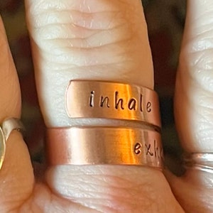 Yoga Wrap Ring Inhale Exhale Ring With Lotus - Etsy