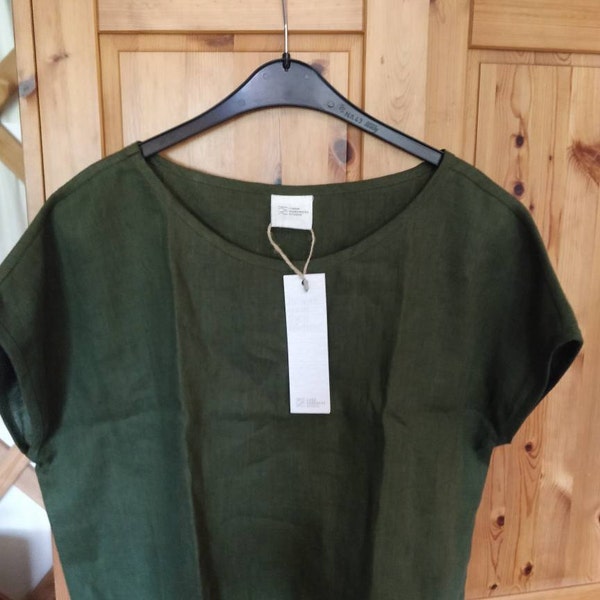 Linen Top BERLIN Crop, Linen Crop Top, Loose Linen Blouse Custom Color ...