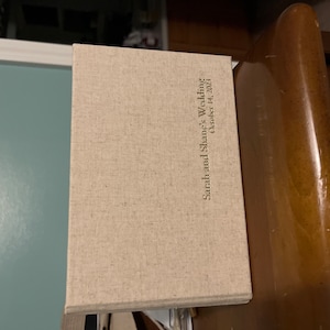 Officiant Binder With Natural Linen Personalized Gold Embossed Wedding ...