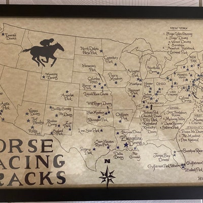 Horse Racing Tracks Map - Etsy