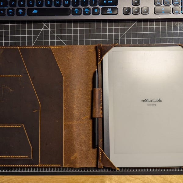 Personalized Leather Folio Case With Pen Holder for Remarkable 2 ...