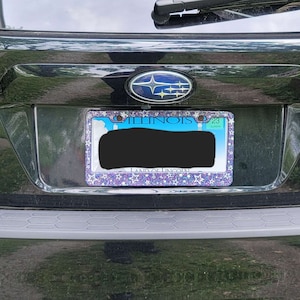 Custom Color Glitter Resin License Plate Frame With Glow in the Dark ...