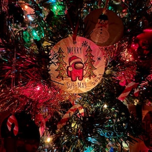 Among Us Merry Sus-mas Christmas Ornament, Among Us Gift Ideas, Among ...