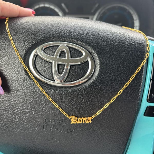 Link Chain Name Necklace in Sterling Silver & Gold • Paper Clip ...