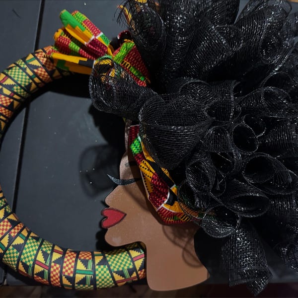 Diva Wreath Rail: Afro Woman, Door Hanger, Wood Blank (tutorial) - Etsy