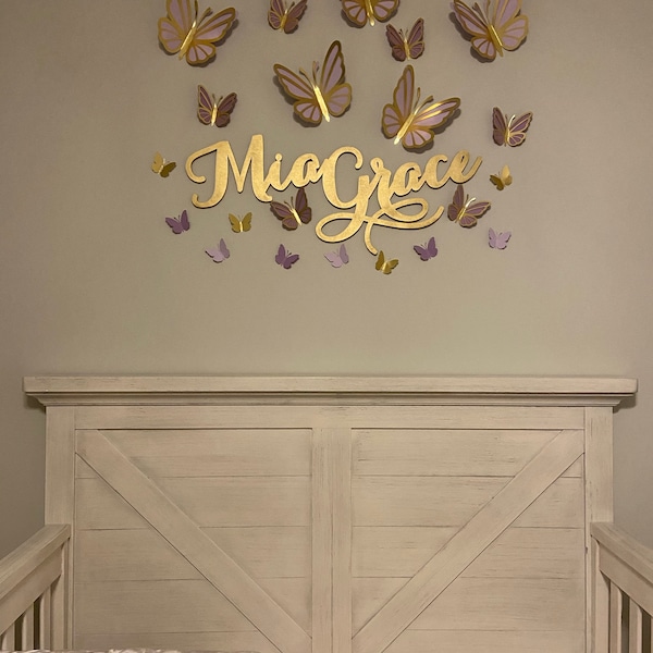 Gold Baby Name Sign Calligraphy Font - Etsy