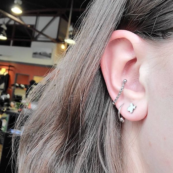 Conch Chain, 2mm Rounded Links Stainless Steel Conch Ear Jacket, Conch ...