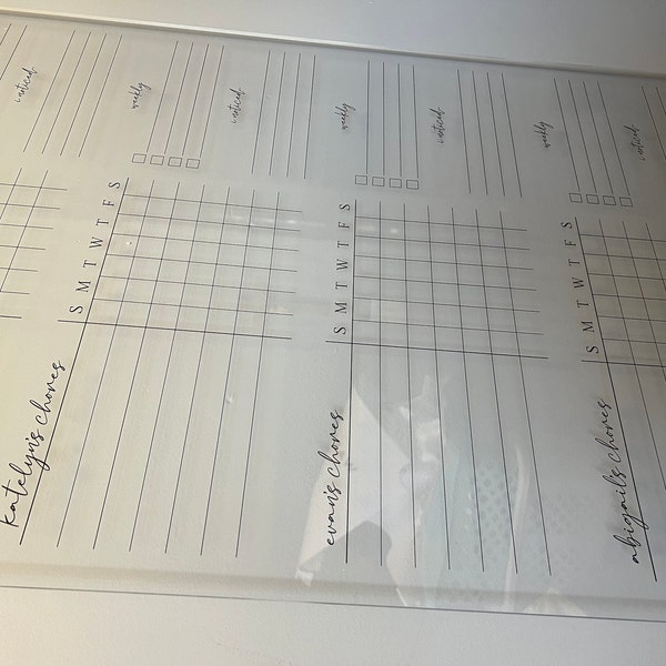Personalized Acrylic Chore Chart for Kids or Teens for Weekly and Daily ...