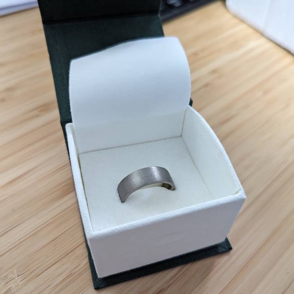 Titanium Wedding Ring Ice-effect Matt Finish. Flat Shape. Comfort Fit ...