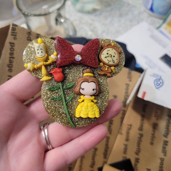 Princess Belle, Beauty and the Beast, Disney Inspired, Badge Reel, Pop ...
