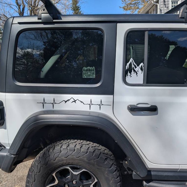 Fits 2020-2024 Jeep Gladiator Back Middle Window Mountain Tree Outdoor ...