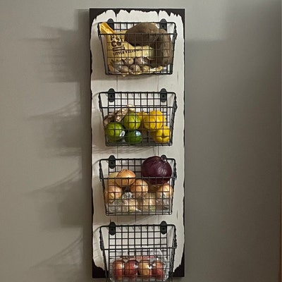 Fresh Produce Storage Wall Hang, Wooden Decor - Etsy