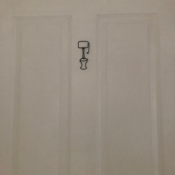 Handmade (black Pictured) Wire Bathroom, Toilet Wall/door Sign. Wire ...