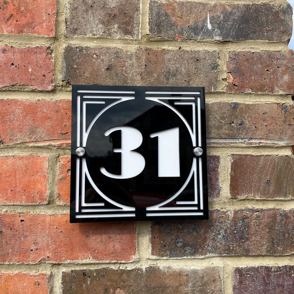 Art Deco House Number. Clear and Readable. Long Life Outdoors. House ...