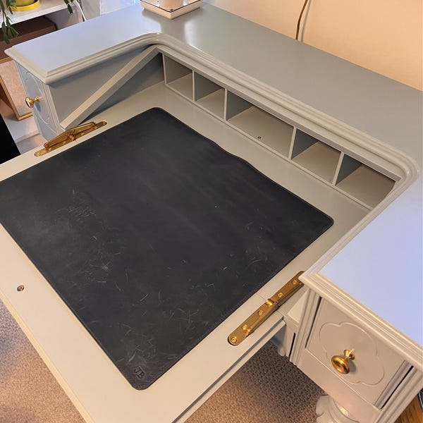 Leather Desk Mat, Custom Desk Pad, Extra Large Desk Mat, Personalized ...