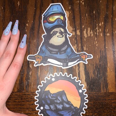 Mountain Bike Sticker-sloth - Etsy