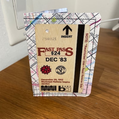 Slim Wallet San Francisco Real Muni Fast Pass and Map Choose 1 - Etsy