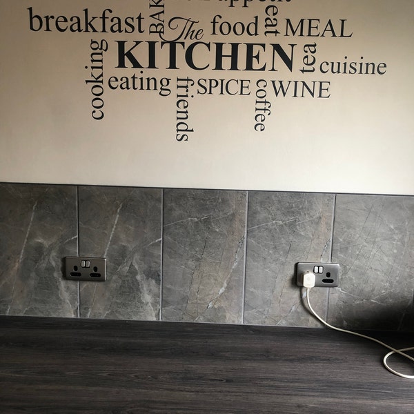 Kitchen Wall Art Sticker Cloud, Kitchen Word Sticker, Kitchen Wall ...