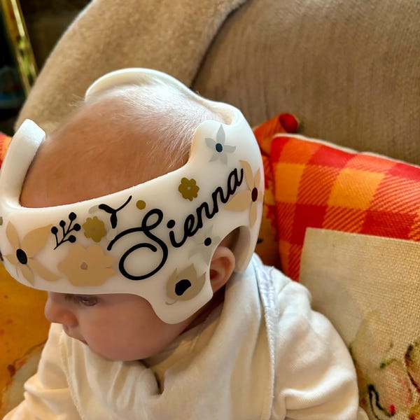 Doc Band Decals, Neutral Floral Cranial Band Decals, Cranial Helmet Bow ...