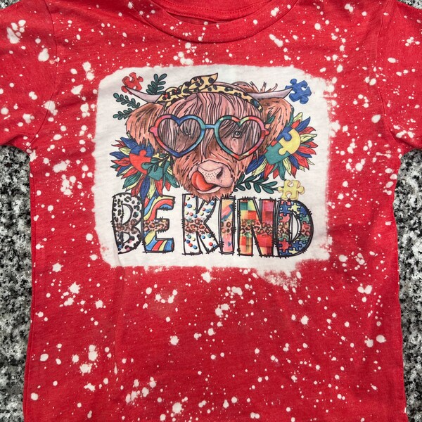 Be Kind Highland Cow Png, Sublimation Design Download, Autism Awareness ...