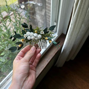 Artequeen Preserved Flower Wedding Hair Comb Bridal Jewellery - Etsy