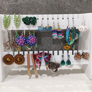 Double Sided Earring Holder Large Matt Black Acrylic - Etsy