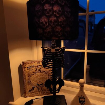 Gothic Lampshade Handmade Skull Light Shade Catacombs Old Bone gothic ...