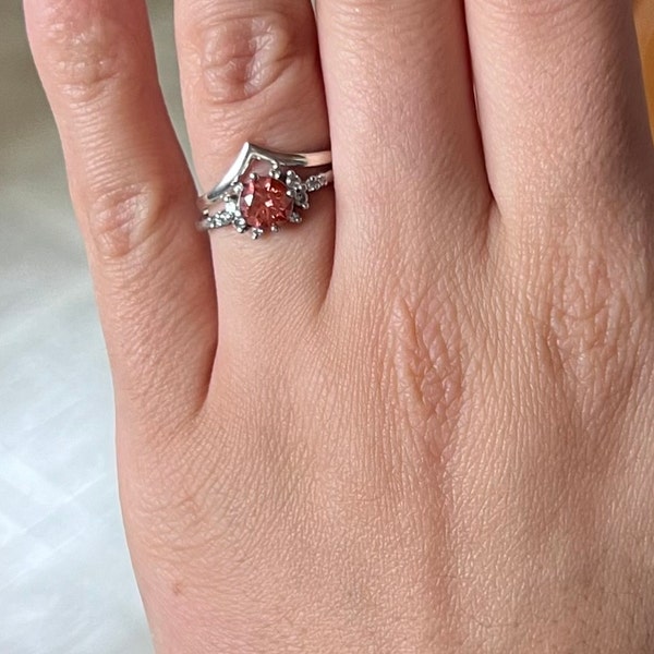 14K Solid Gold V Ring, Dainty Stackable Curved Band, Chevron Wedding ...