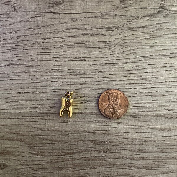 Gold Tooth Charm, Gold 3D Tooth Charm for Necklace or Bracelet, Molar ...