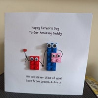 Fathers Day Card - Lego Brick Person People Card - Handmade ...