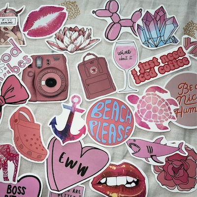 10-50 Pink Themed Stickers - Etsy