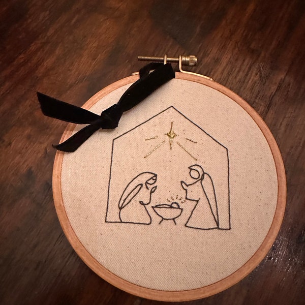 Nativity Scene Embroidery Kit, Christmas Embroidery Kit DIY, Modern ...