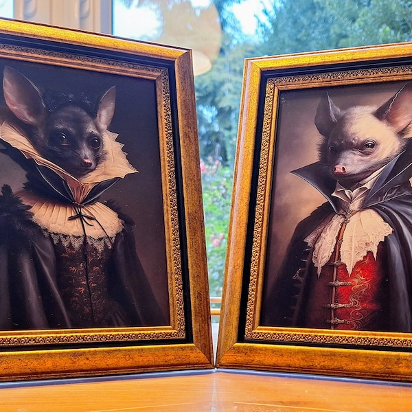 Gothic Bat in Dress, Vintage Poster, Art Poster Print, Home Decor ...