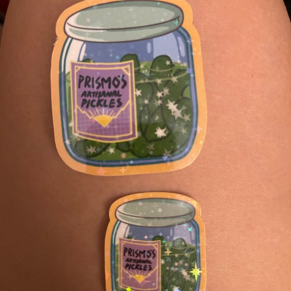 Prismo's Artisanal Pickles Glitter Sticker - Sparkly, Holographic ...