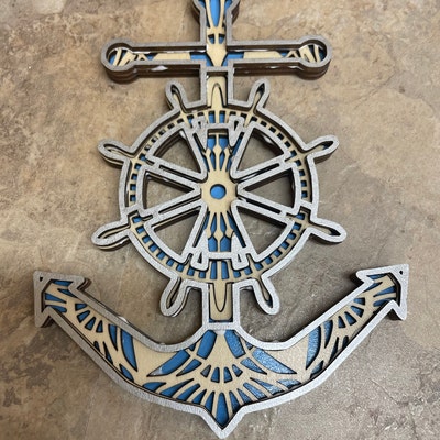 3D Anchor SVG DXF 3D Shadow Box Svg Cruise Svg Layered Mandala Svg ...