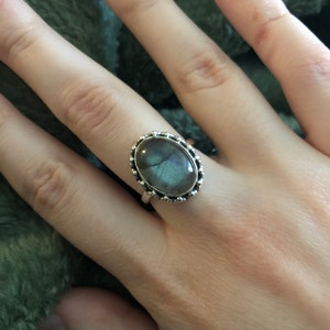 Oval Labradorite Ring, Galaxy Ring - Etsy