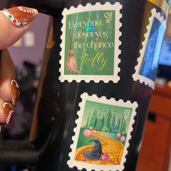 Wicked Movie Stamp Stickers | Shiny or Holographic, Broadway Oz - Etsy
