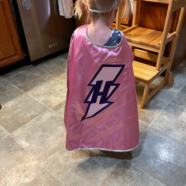 Personalized Superhero Cape | Custom Initial Emblem, Kids Cape Costume ...