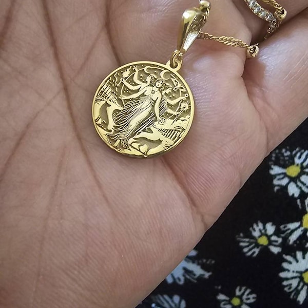 14K Gold Lilith of Sigil Necklace - Occult Talisman for Feminine Power ...