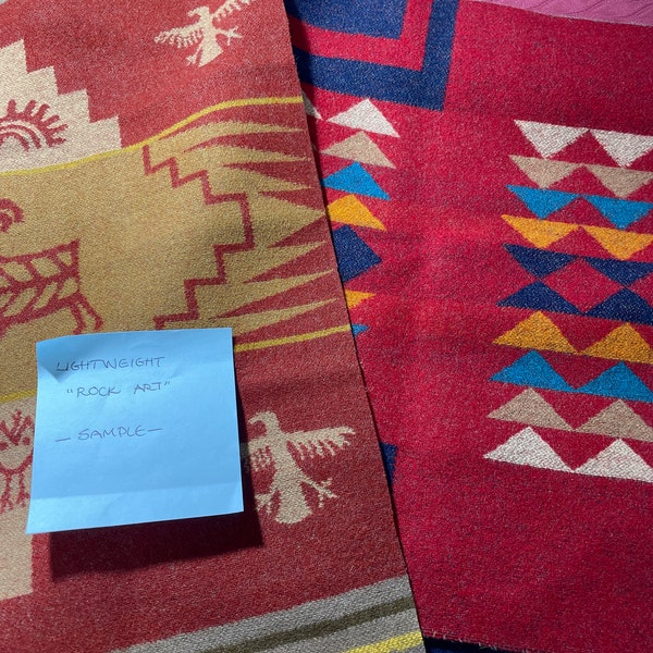 Pendleton Wool Fabric, 19” X 21.5”, "harding" Nez Perce Design, Light ...