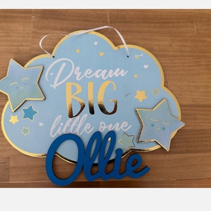 Personalized Wooden Name Sign Kids Bedroom Nursery Door Plaque Child ...