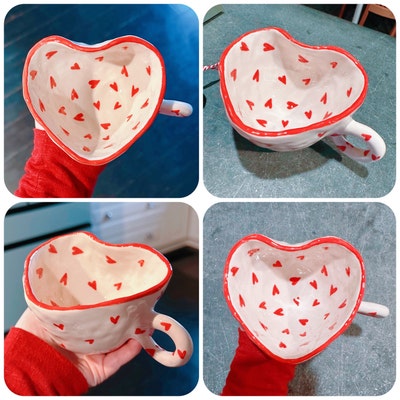 Ceramic Heart Mug Handmade Ceramic Love Mug - Etsy