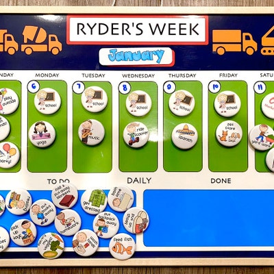 Weekly Kids Magnet Calendar Schedule Activity & Chore Chart - Etsy