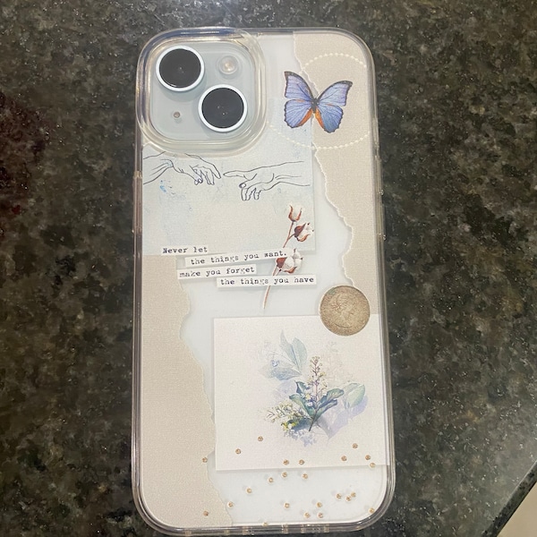 Aesthetic Collage Scrap Phone Cases for New Blue iPhone Magsafe Phone ...