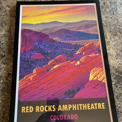 Red Rocks Park and Amphitheatre Colorado Travel Poster High Quality Art ...