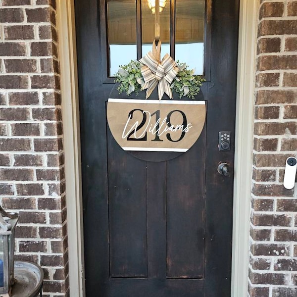 Front Door Decor | Welcome Sign | Address Sign | Year Round Wreath ...