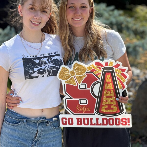 Personalized Cheer Squad Sign, Customize School or Team Name ...