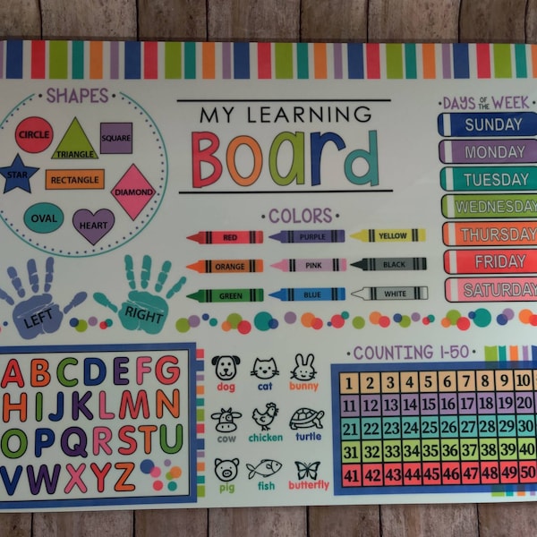 PRE-K Learning Board • Whimsy - Educational Board With Alphabet ...