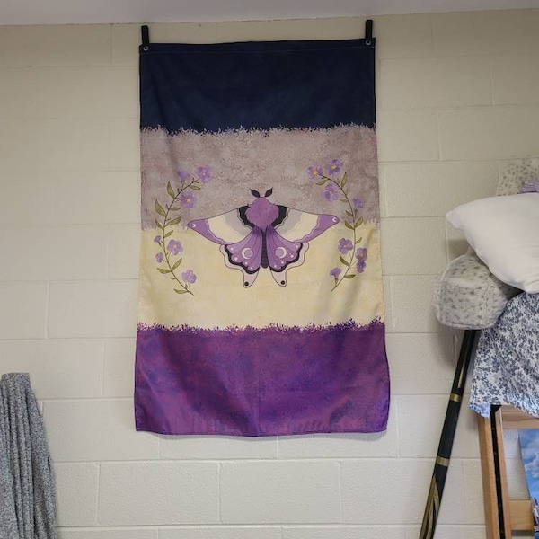 Cottagecore Aesthetic Asexual Pride Moth Flag | Ace Flag | Pride Flag ...