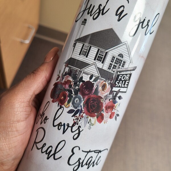 Mom Boss Real Estate Agent Realtor Life Tumbler,20 Oz Skinny Tumbler ...